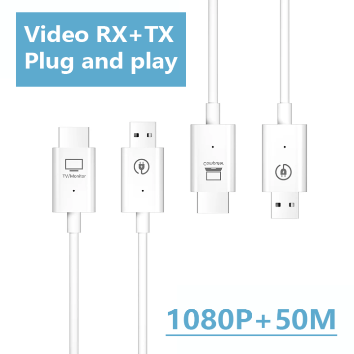 5G 50M Wireless HDMI Video Transmitter and Receiver Extender Display ...