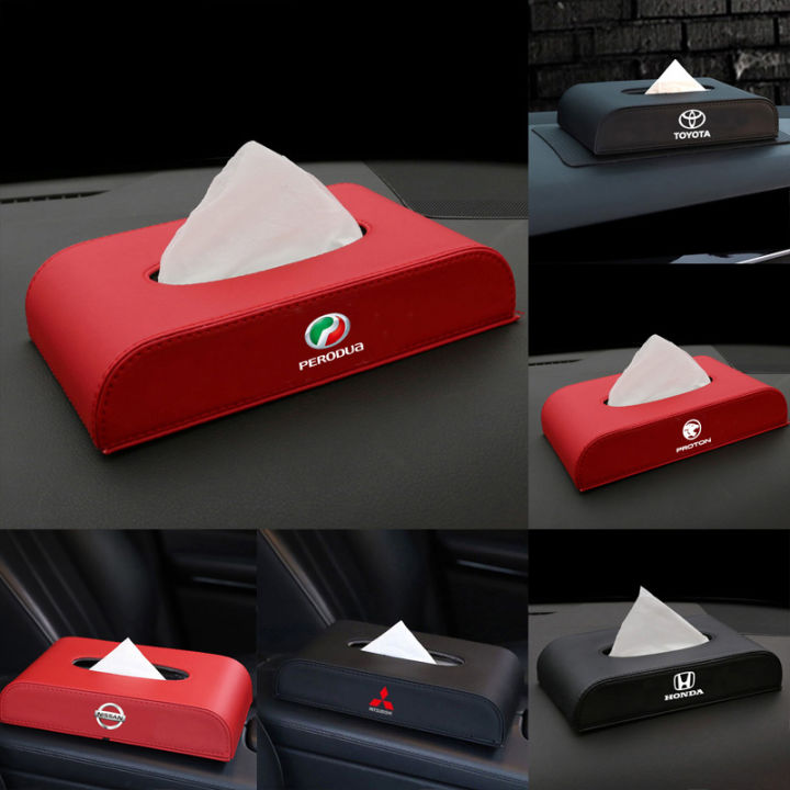 【All Car Models】Car Tissue Box Holder Leather Kotak Tissue Dalam Kereta ...