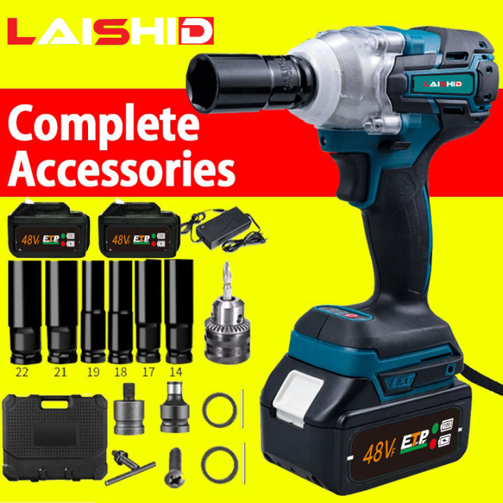 48V * 2 Battery Electric Impact Wrench Brushless Impact Wrench Cordless ...