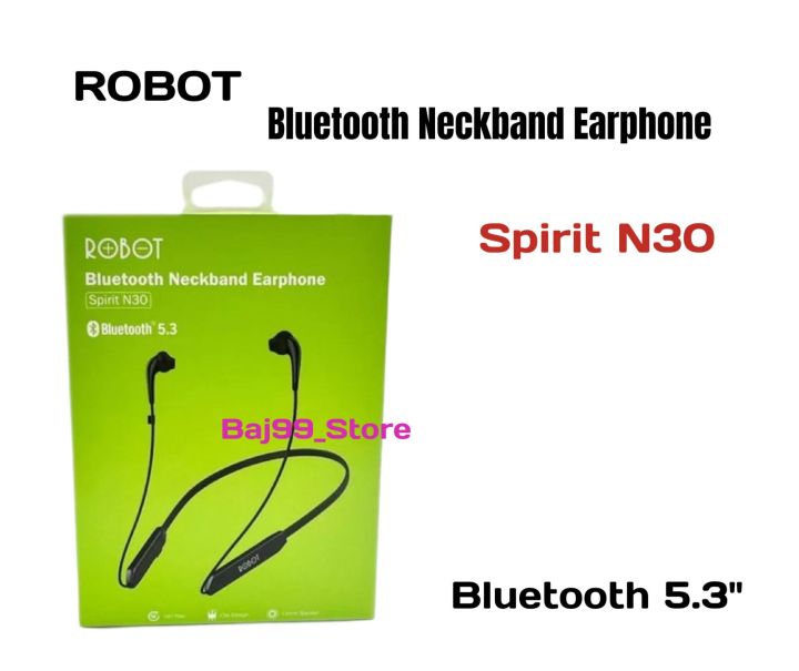 ROBOT Spirit N30 Headset Bluetooth Wireless Neckband Earphone | Lazada ...