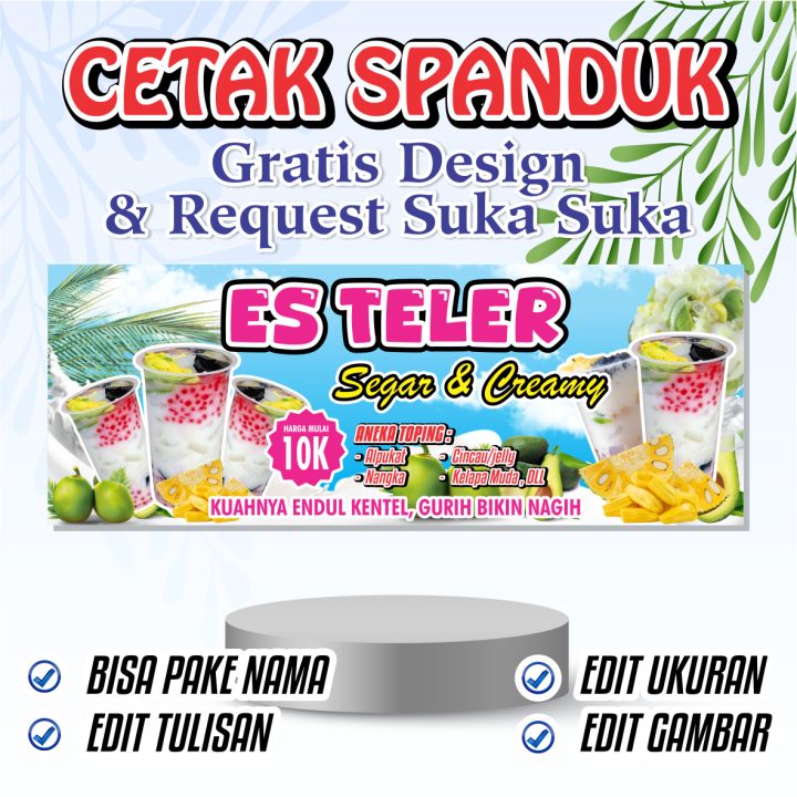 Spanduk / Banner ES TELER Bebas Design | Lazada Indonesia