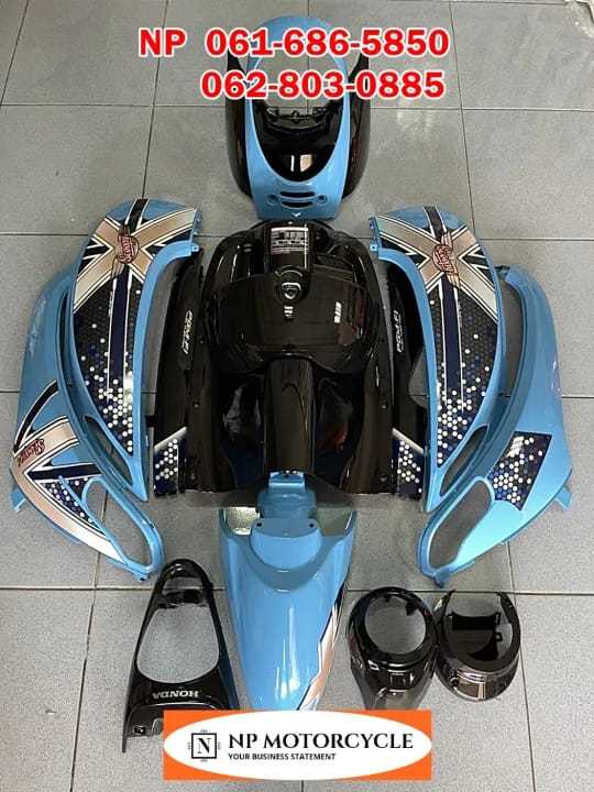 Full Body Halus Honda Scoopy fi Lama 2014 Warna Hitam biru langit ...