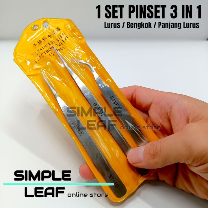 3 in 1 Pinset Service Handphone Lurus Bengkok Tajam Alat Servis Hp ...