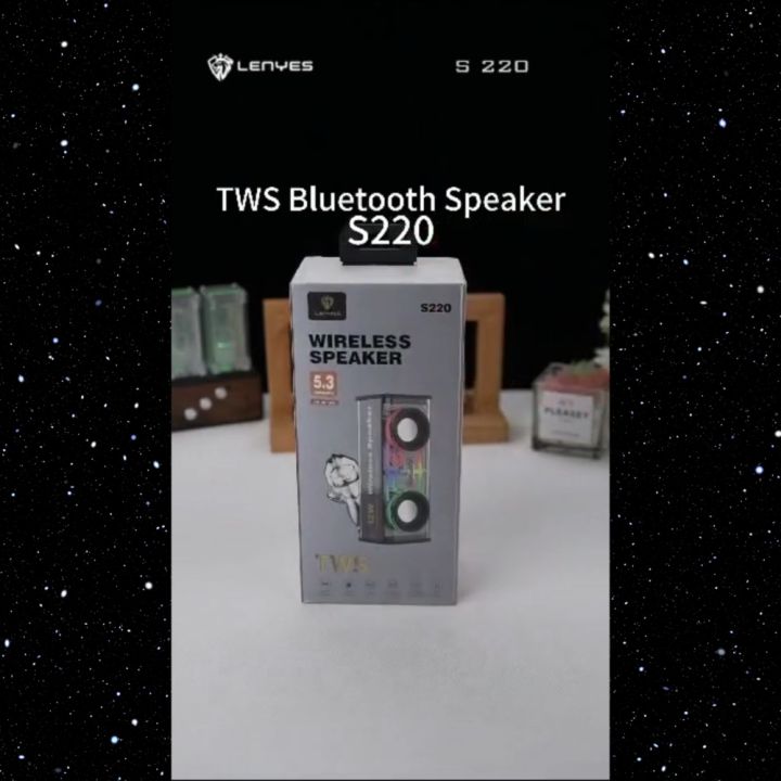 Speaker Lenyes S220 12W Transparart Case RGB Light TWS Dual Speaker ...