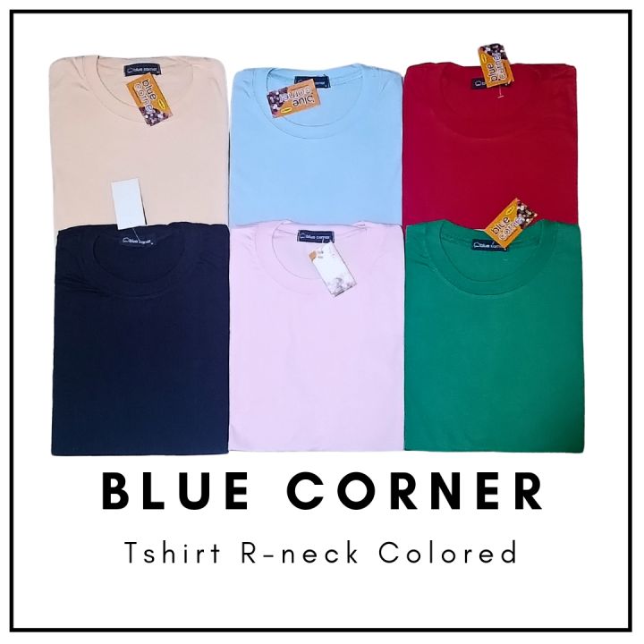 ORIGINAL BLUE CORNER PLAIN TSHIRT COLORED UNISEX COTTON SHIRTS | Lazada PH