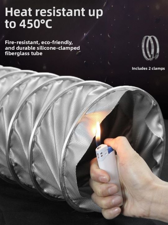 High-Temperature Resistant Glass Fiber Ventilation Pipe Flexible Smoke ...