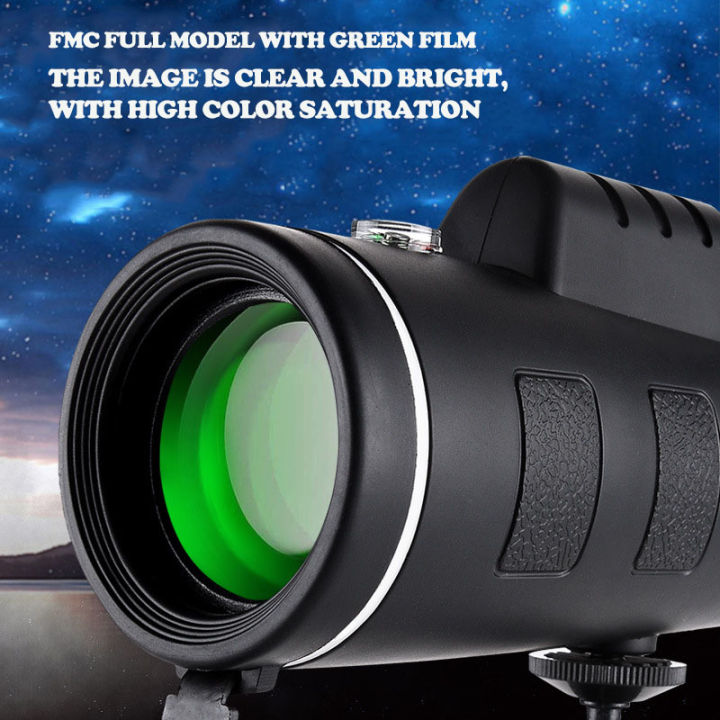 40X60 Telescope Portable HD Optical BAK4 Low Night Vision Monocular ...