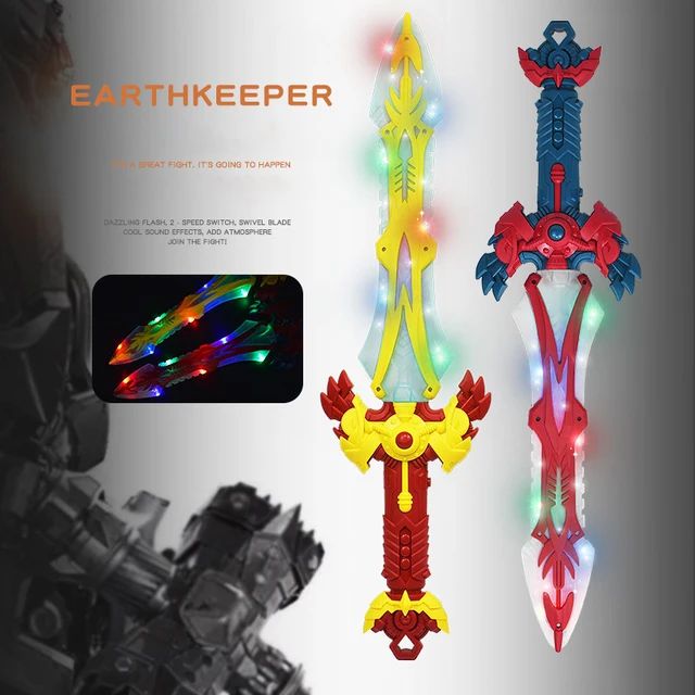 Luminous Sword Kids Rotating Light Up Sword Toys with Sound Dazzling ...