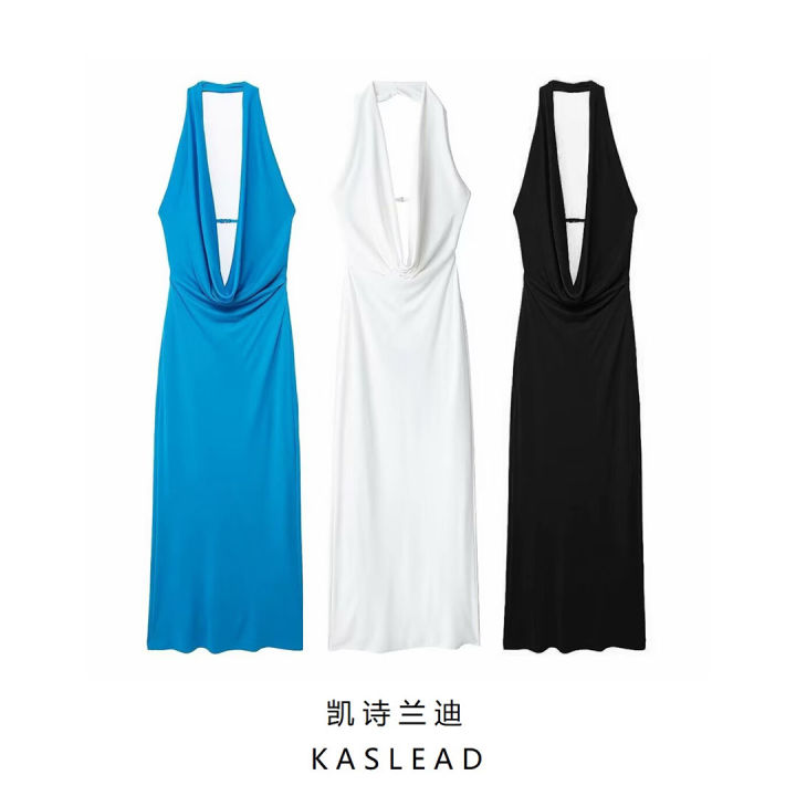 KASLEAD ทันสมัย สลิมฟิต สไตล์ยุโรป เดรส มีห้อย ปกเสื้อ และจีบใหม่ เสื้อ ...