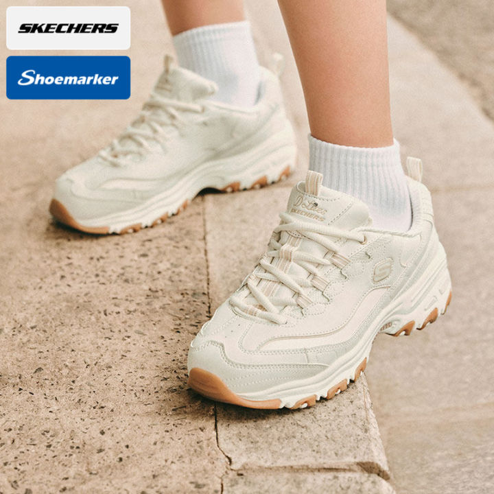 Skechers | รองเท้าผ้าใบแฟชั่นใหม่ 2025 พื้นสูง สีขาว | Lazada.co.th