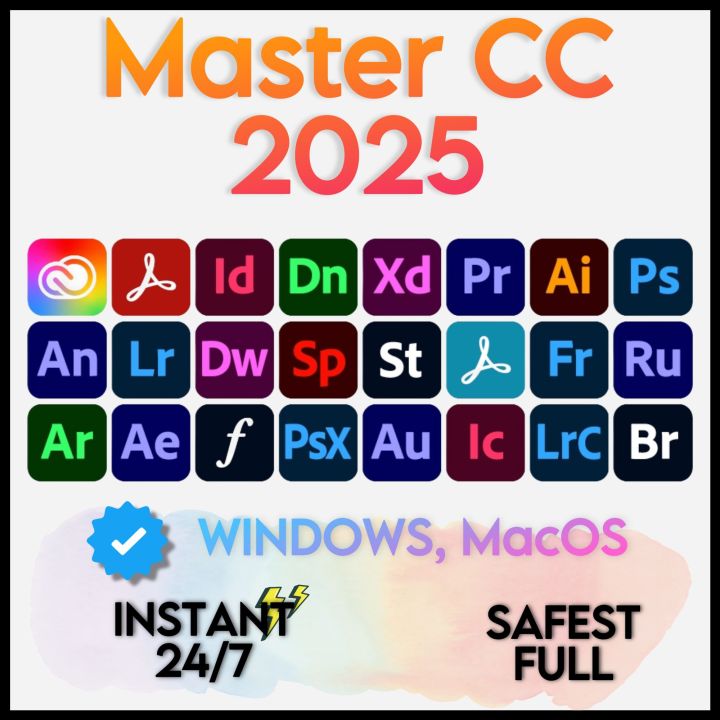 Adobe Master All Apps 2025 Windows MacOS Lifetime | Lazada