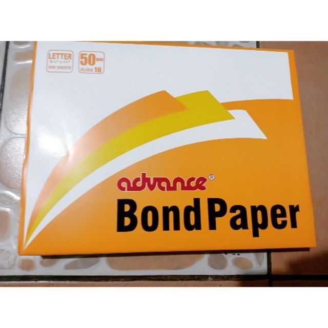 Advance Bond Paper Substance 16 Long / Short size 50gsm thickness ( not ...