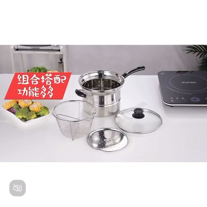 L7 Original Stainless Steel 3 in 1 Cooking Pot Steam and Deep Fry Soup ...