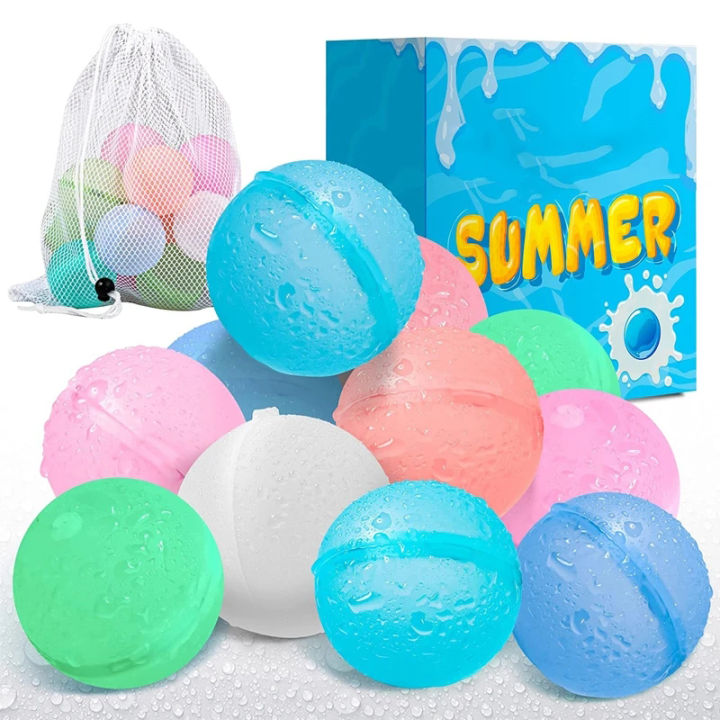 6 Colors Silicone Water Balloons Reusable Water Splash Ball Children's ...