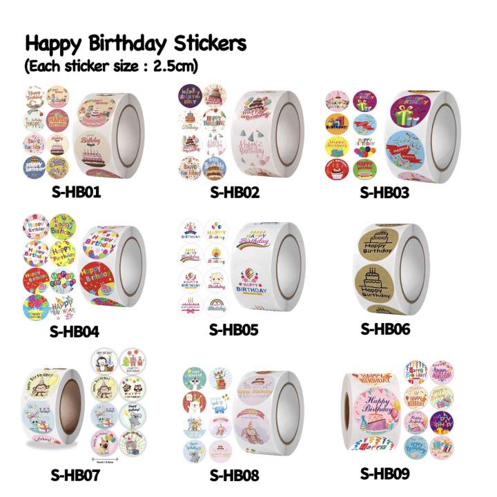 [SG SELLER] Happy Birthday Stickers Label Decoration for Birthday Gift ...