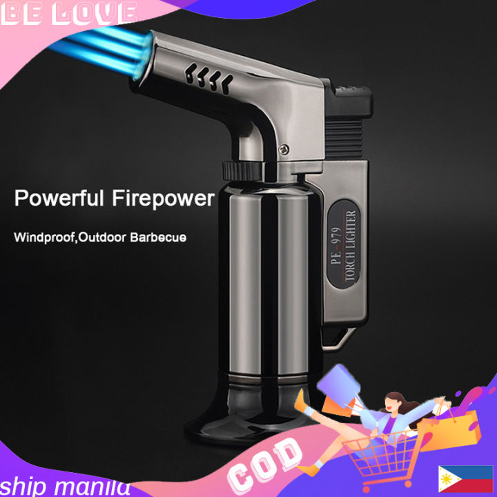 【24h delivery】large Windproof refillable jet torch lighter gas flame ...