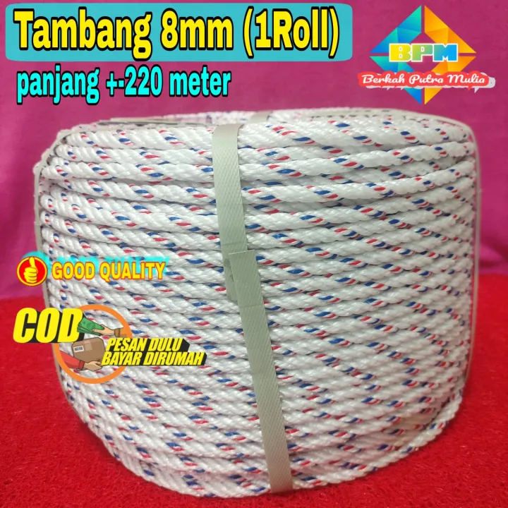TALI TAMBANG 8MM ROLL +-220 METER/TALI TAMBANG 8MM ROLL MURAH/TALI ...