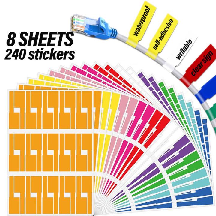 YESPERY 240 Pcs Cable Labels Colorful Cable Management Tags Self ...