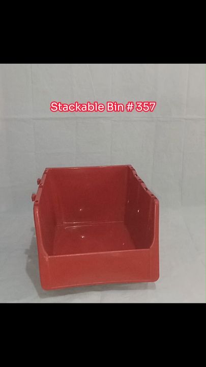 Plastic #357 Stackable Bin Boxes Storage Organizer Supplies Tools ...