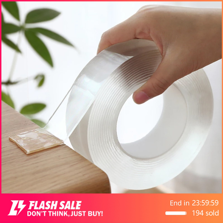 Reusable Strong Nano Double Sided Tape Transparent Self Adhesive Tapes Traceless Wall Sealing ...