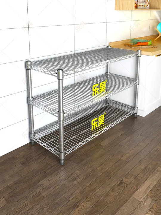 Stainless Steel Multi-Functional Kitchen Stand Adjustable Floor Shelf ...