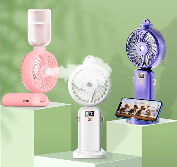 [Wondering] 5000mAh Desk Misting Fan New Digital Folding Spray Fan ...