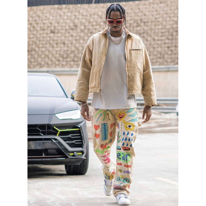 กางเกงทำงานขายาวแนวกีฬาลำลองลายวาดด้วยมือแบบเดียวกับดารา TUFF crowd ...