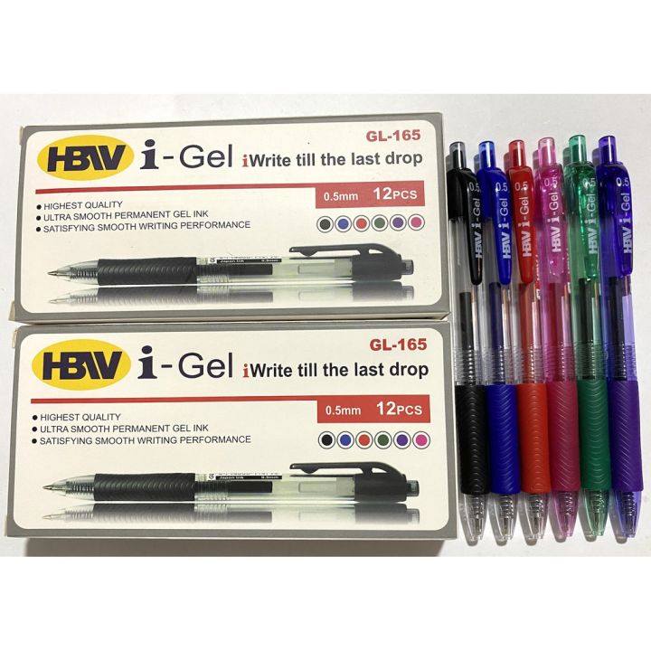 HBW i-Gel 0.5mm Gel Pen (Sold per piece or box) Black, Blue, Red, Green ...