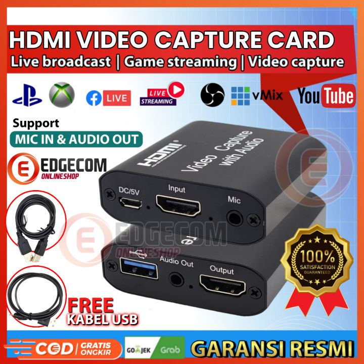 USB Video Capture HDMI LOOP OUT With Audio 4K 1080P60fps | Lazada Indonesia