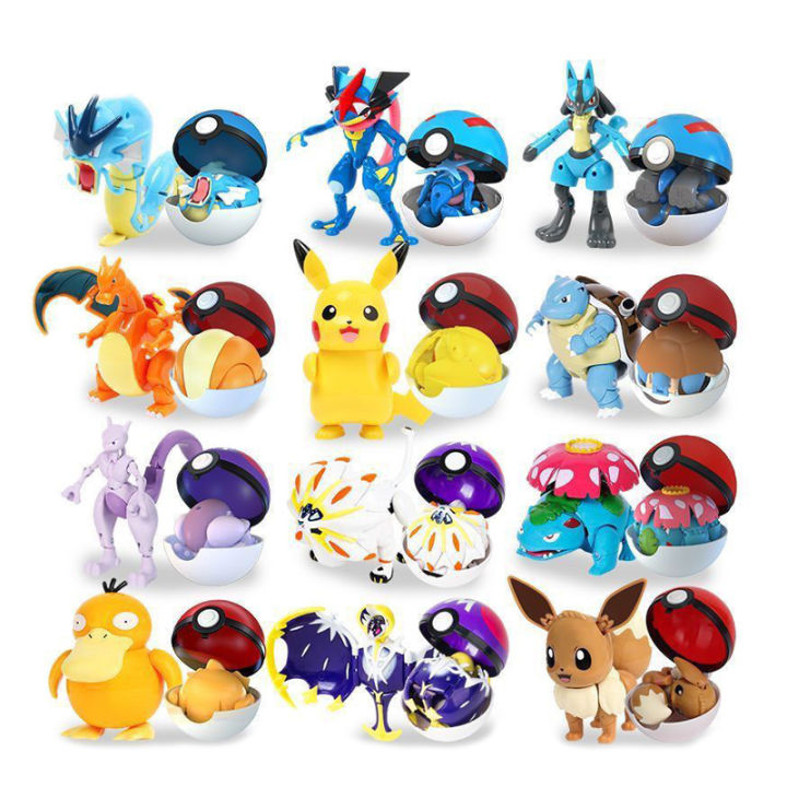 12 รูปแบบ Pokemon Anime Deformation ตัวเลข Pikachu Eevee Mewtwo ...