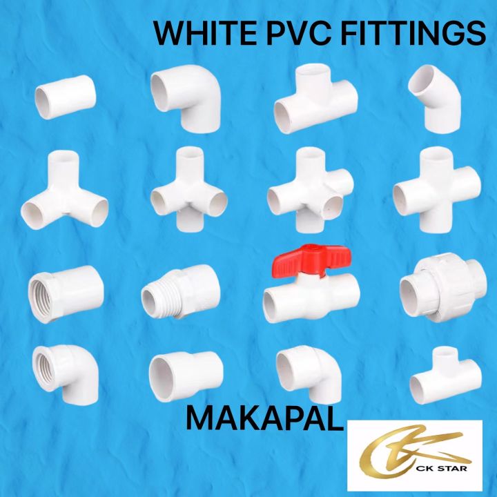 PVC White Fittings 1/2" 3/4'' 1'' Elbow/Tee/Coupling/Adaptor/Ball valve ...