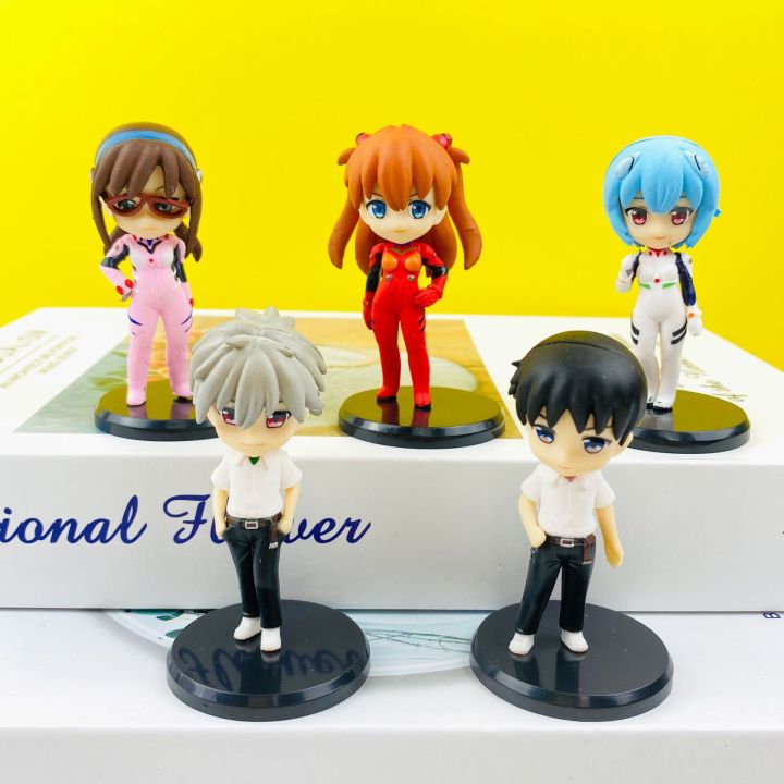 5Pcs/set Eva Anime Figure Neon Genesis Evangelion Cute Ayanami Rei ...