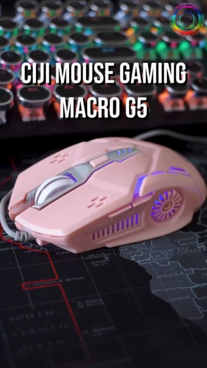 CIJI Mouse Gaming Wired Desain Roda Dengan 7 Warna Lampu LED Model 6D ...