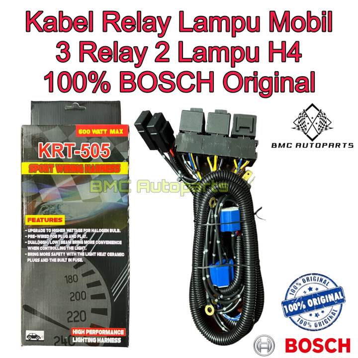 Kabel Set Relay BOSCH ORIGINAL Untuk Lampu H4 Mobil 3 Relay 2 Lampu ... Kabel Set Relay BOSCH ORIGINAL Untuk Lampu H4 Mobil 3 Relay 2 Lampu ...