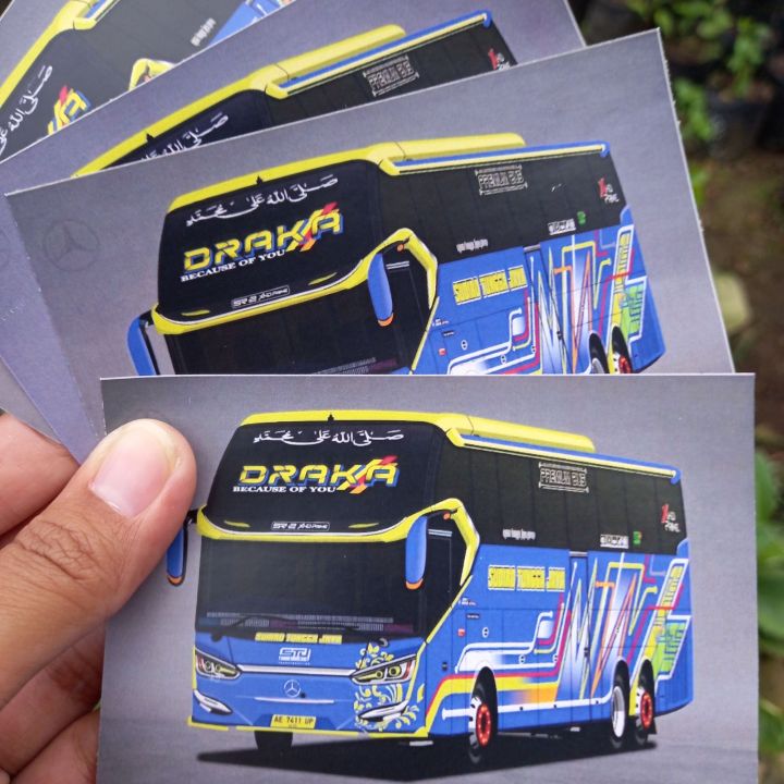 5 sticker bus tempelan bus bahan vinyl bus sudiro tungga jaya stj draka ...
