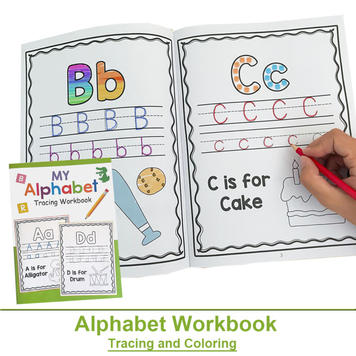 Letters A-Z Alphabet Tracing Practice Workbook Preschool Kindergarten ...