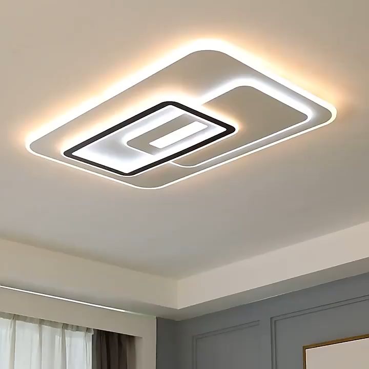 Ceiling Light Modern Tri-color LED Chandelier 48W Pendant Light for ...