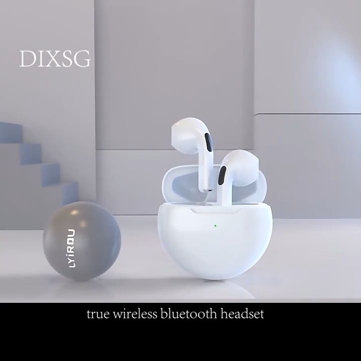 TWS Pro 6 Earphone Bluetooth Headphones with Mic 9D Stereo Hifi Earbuds ...