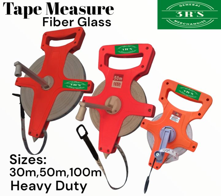 PVC Tape Measure Fiber Glass {Sizes: 30m,50m,100m} Heavy Duty 1pcs COD ...