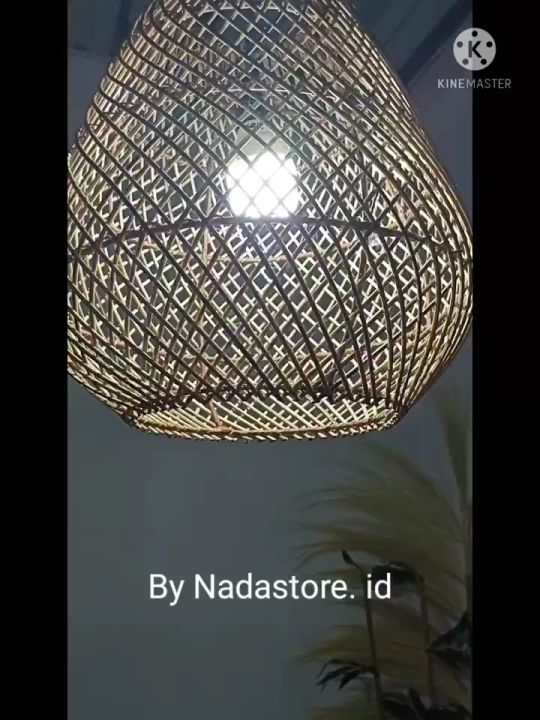 LAMPSHADE RATTAN / LAMPION ROTAN / KAP LAMPU RUSTIC MATERIAL RATTAN ...