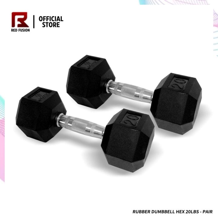 Rubber Dumbbell Hex 20lbs - Pair | Lazada PH