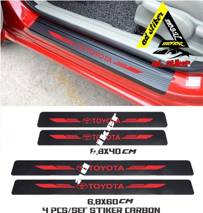 STIKER KARBON PELINDUNG PIJAKAN KAKI PINTU MOBIL MERK TOYOTA ALL TYPE ...