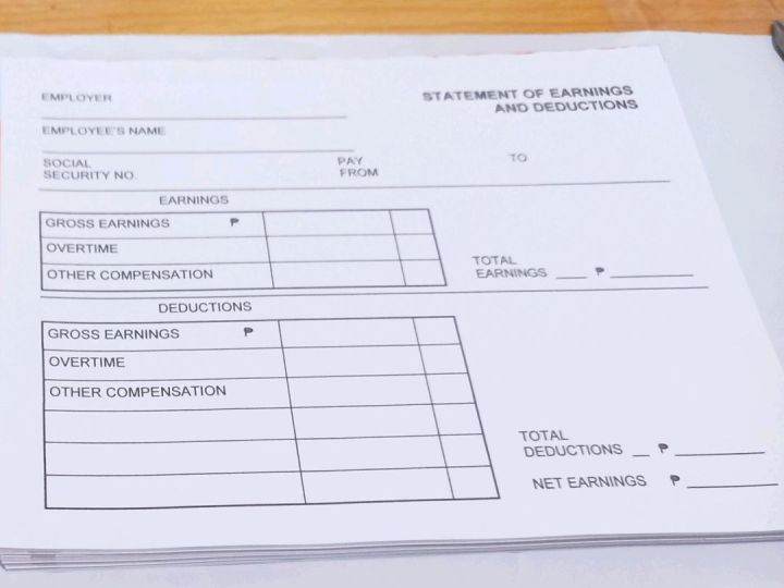 2 pads pay slip landscape 1/4shortbond. generic/customized. statement ...