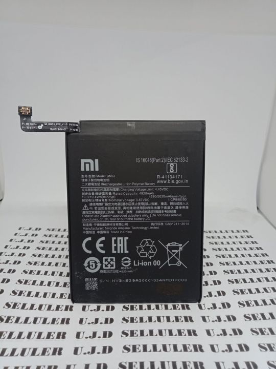 BATRAI BATRE XIAOMI REDMI NOTE 9 / NOTE 9 PRO BN53 ORIGINAL | Lazada ...