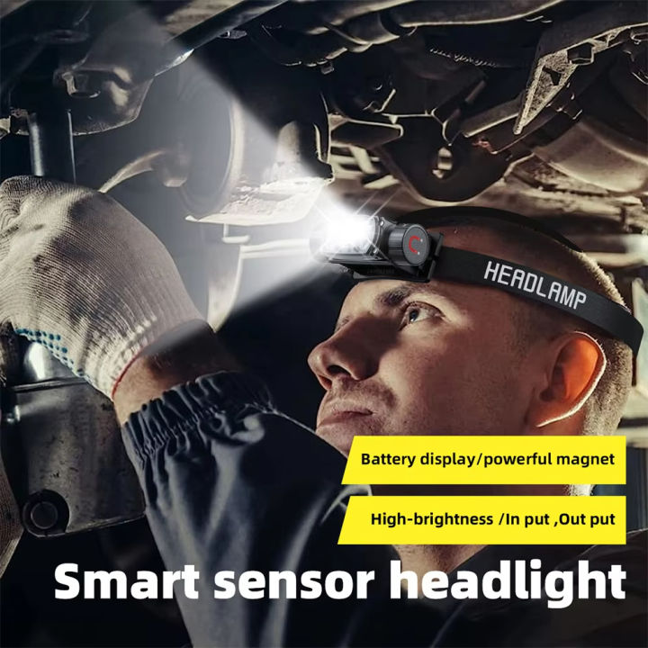 KENSUN LED Headlamp Sensor Headlight Flashlight 18650 USB Rechargeable ...