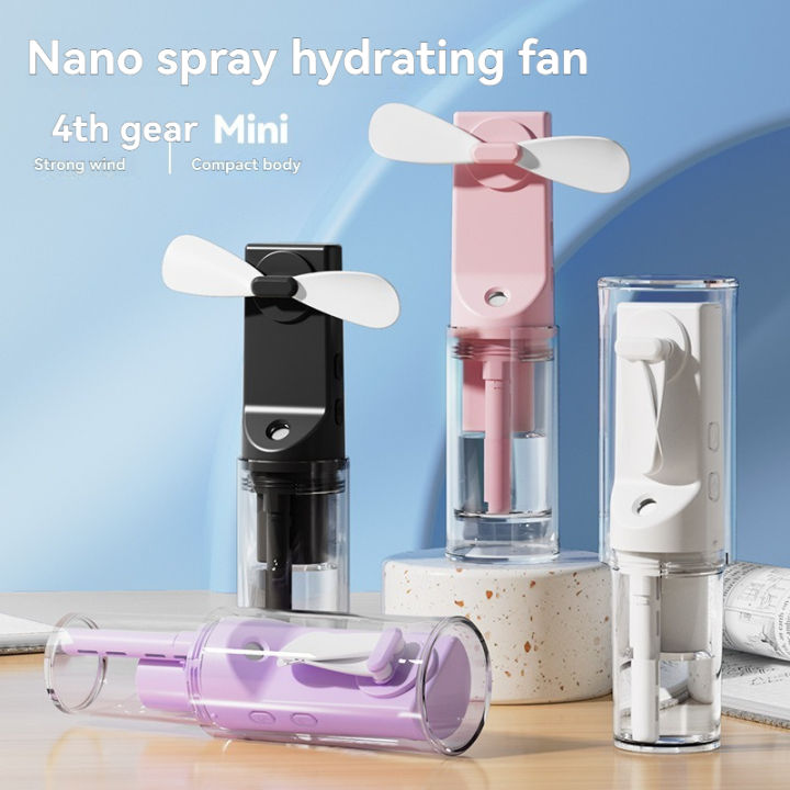 Hand held fan Children's cartoon portable humidification and water ...