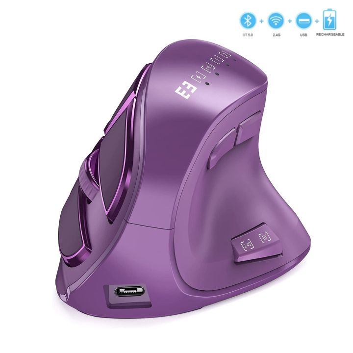 SeenDa Ergonomic Bluetooth Mouse Wireless Vertical Mouse Rechargeable ...