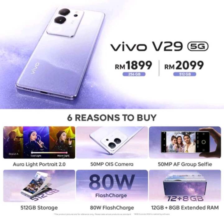 vivo V29 5G [12GB Ram + 256GB Rom] 100% Original vivo Malaysia Set | Lazada