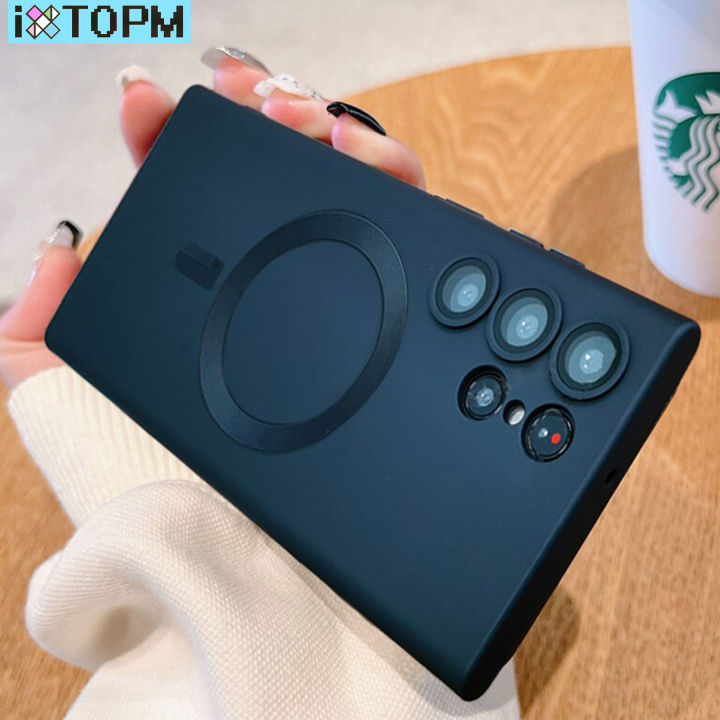 Ultra Thin Magnetic Charge Silicone Case For Samsung Galaxy S24 S23 S22 S21 S20 Ultra Plus For ...