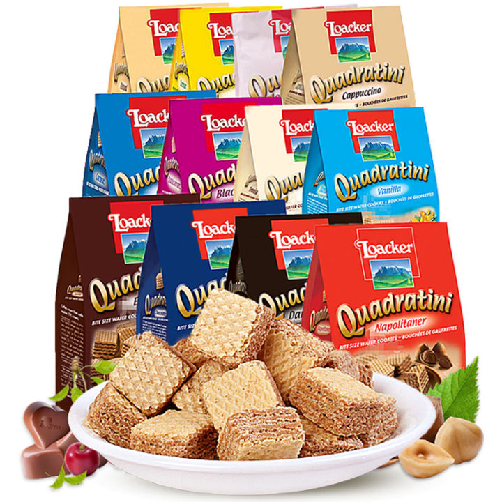 Loacker Leisure Snack Hazelnut Chocolate Wafer Biscuits Grain Packaged ...